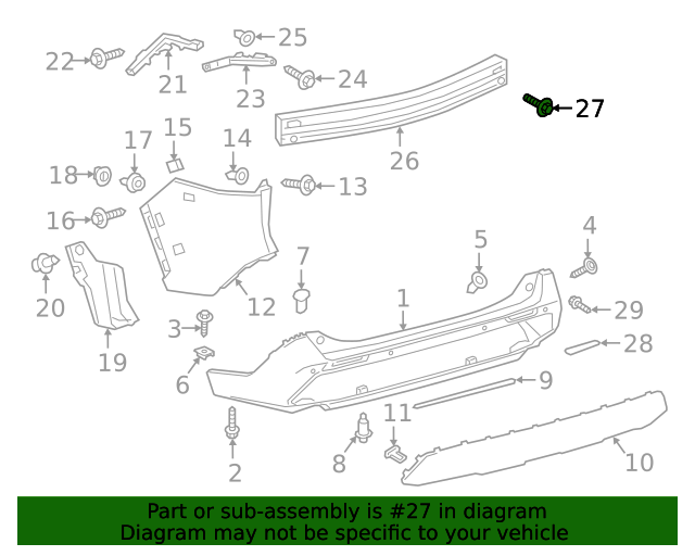 Toyota Impact Bar Bolt 91674-A1022 | Auto Parts