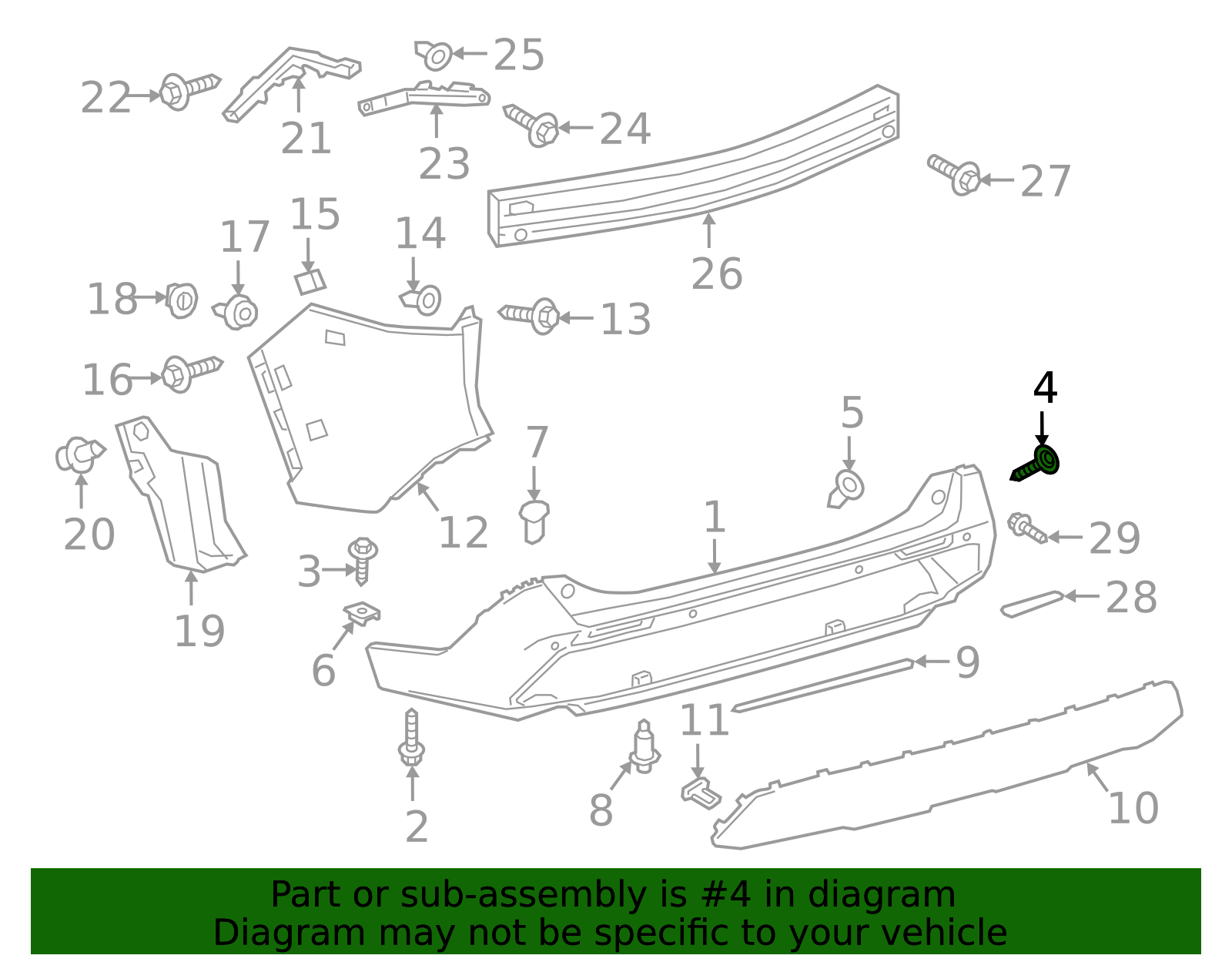 2005-2024 Toyota Bumper Cover Stopper 52599-68030 | Toyota Parts Center