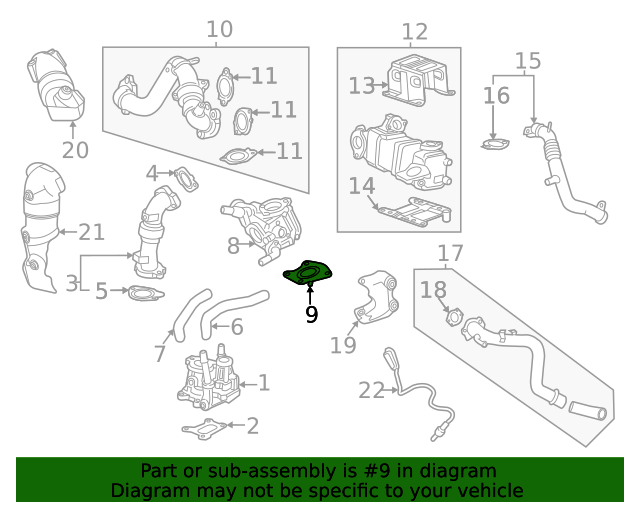 2017-2024 GM Exhaust Gas Recirculation (EGR) Cooler Bypass Gasket ...