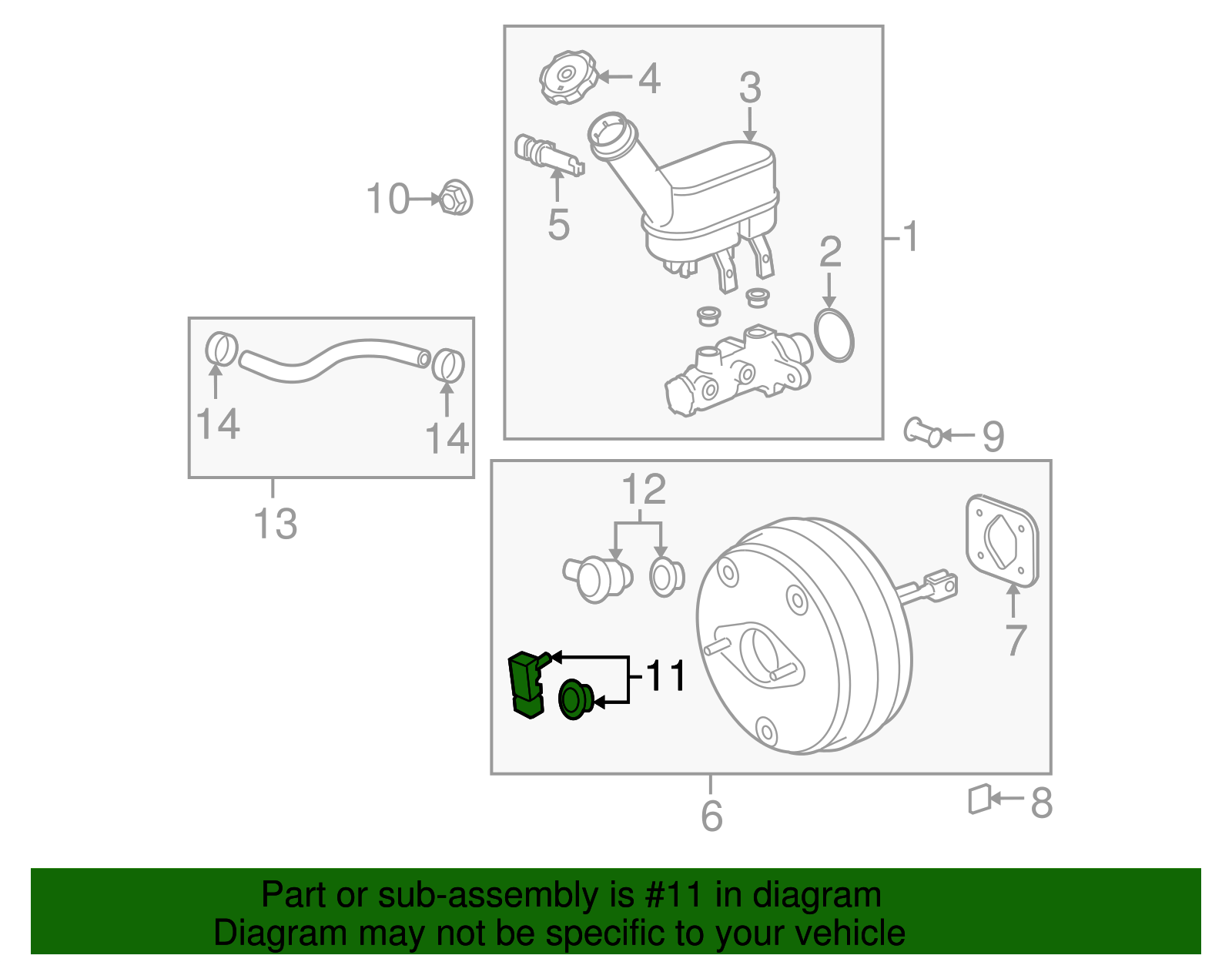 OEM GM Power Brake Booster Vacuum Sensor For 2007-2017 GM - Part No ...