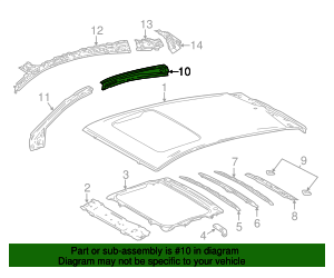 2021-2022 Toyota Roof Panel Reinforcement 61212-47090 | Toyota Parts Center