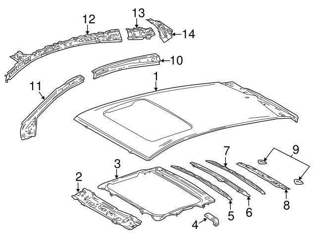 63111-47070 - Roof Panel 2016-2022 Toyota | Bam Wholesale Parts