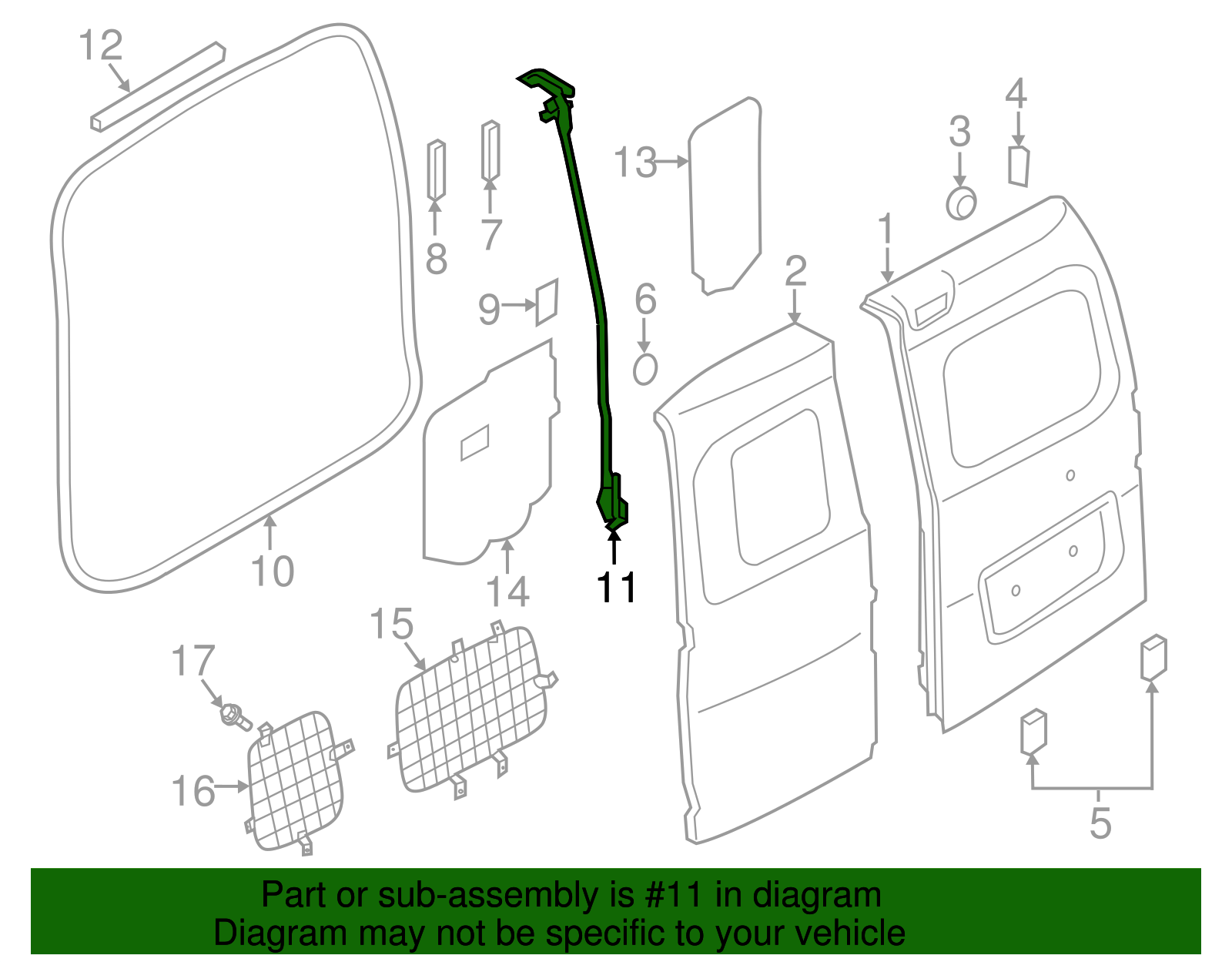 2013-2021 Nissan NV200 Door Weather-Strip 90832-3LM0D | Sullivan ...