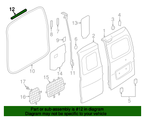 2013-2020 Nissan NV200 Seal Back Door Upper 90820-HY10A | QuirkParts
