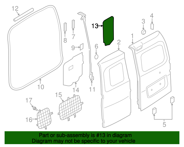 2013-2020 Nissan NV200 Water Shield - Passenger Side (RH) 90860-3LM0C ...
