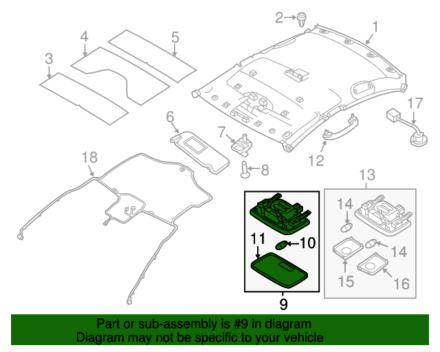 2012-2017 Hyundai Dome Lamp Assembly 92870-1R000-8M | AutoNationParts.com