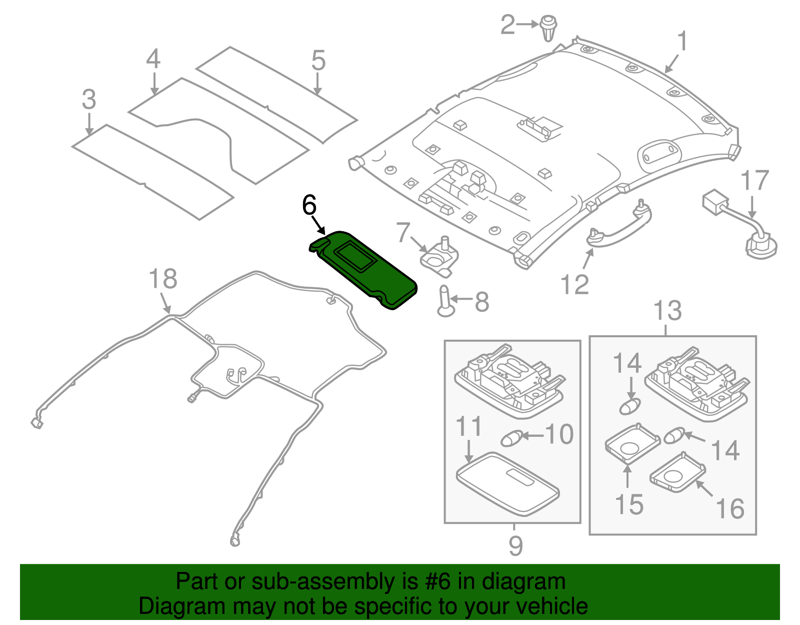 2012-2013 Hyundai Accent Sun-Visor 85210-1R110-8M | OEM Parts Online