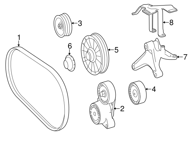 2782000570 - Accessory Drive Belt Tensioner Assembly 2011-2020 Mercedes ...
