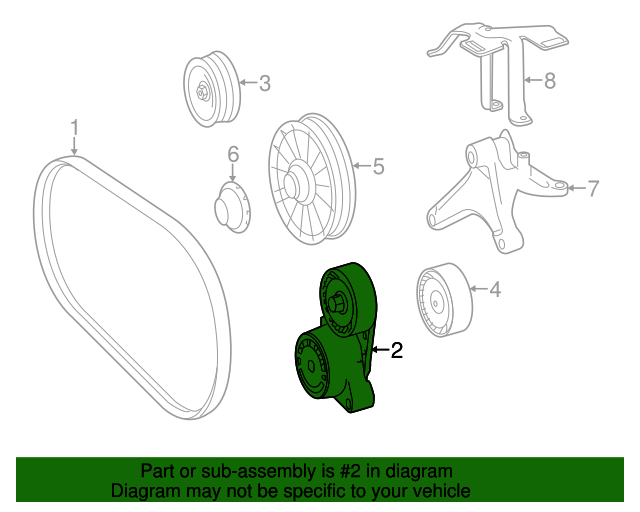 2782000570 - Accessory Drive Belt Tensioner Assembly 2011-2020 Mercedes ...