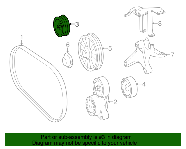 2011-2020 Mercedes-Benz Guide Pulley 278-202-05-19 | Mercedes-Benz Parts