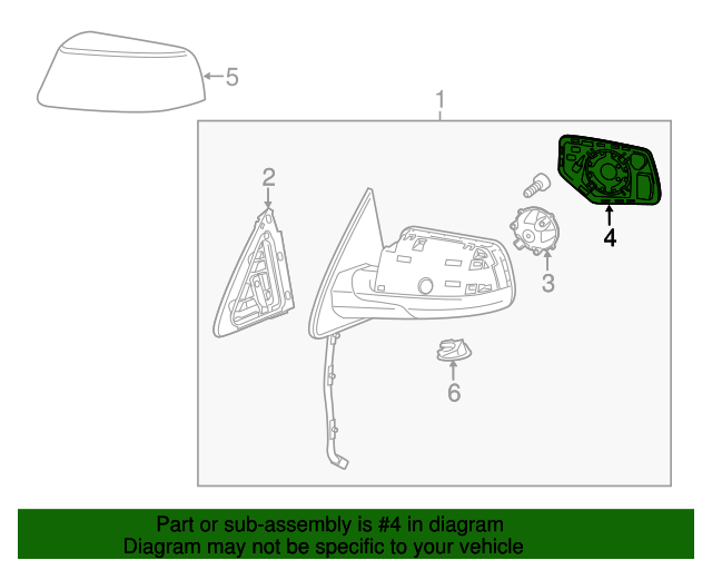 2015-2019 GM F Mirror 22976557 | GMPartsDirect.com
