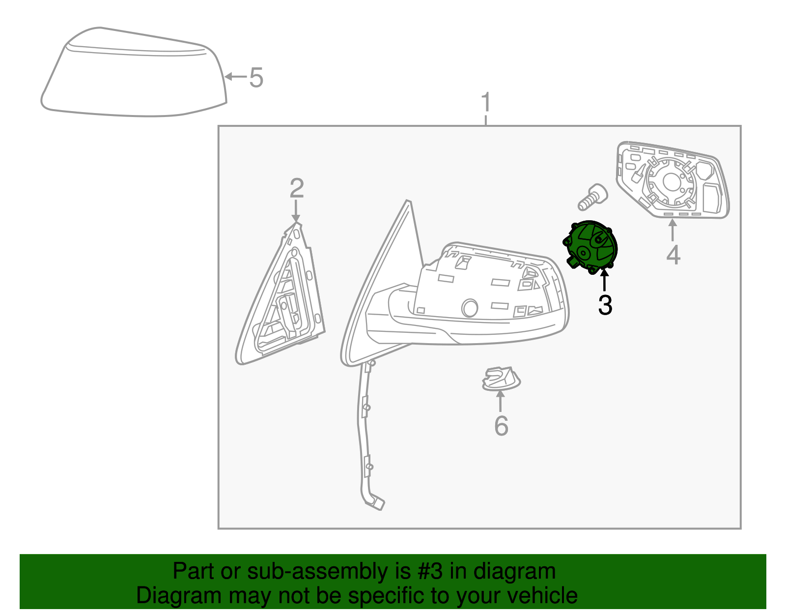 2015-2025 GM Door Mirror Glass Actuator 22976567 GM | GMPartsDirect.com