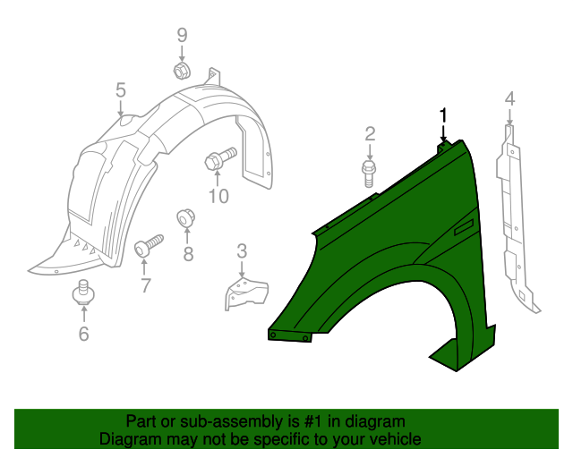 2012-2017 Hyundai Accent Fender 66321-1R350 | OEM Parts Online