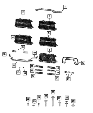 2019-2022 Ram Radiator Grille 68443251AA | Mopar Online Parts