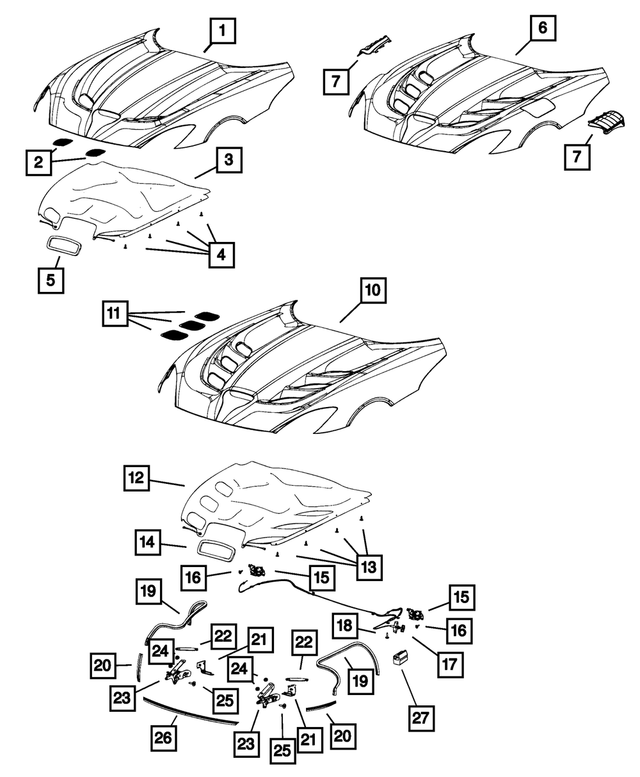 2013-2017 SRT Viper Hood Bezel, Left 68141087AD | Mopar Estores