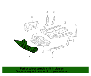 221-520-70-23 - Radiator Support Splash Shield 2007-2014 Mercedes-Benz ...