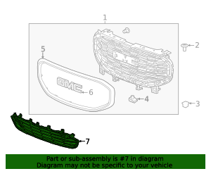 2022-2024 GMC Terrain Black Front Lower Grille 85130234 GM ...