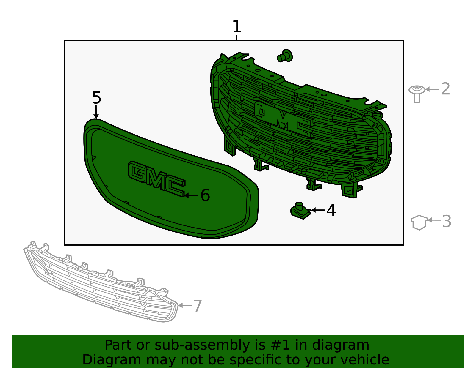 2022-2024 GMC Terrain Black Front Upper Grille 85590306 | OEM Parts Online