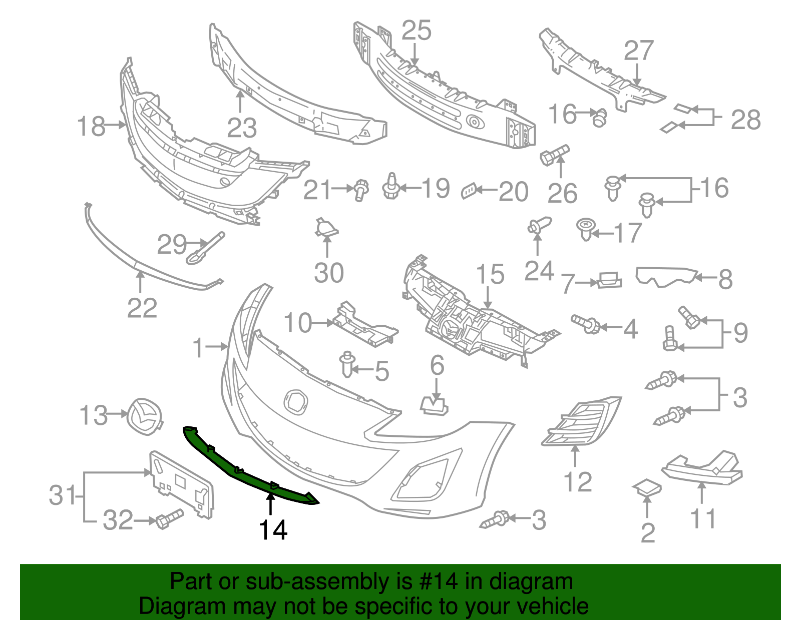 BBM4-51-9K1 - Air Deflector - 2010-2011 Mazda 3 | Mazda Swag