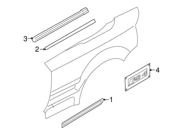 8H0-853-763-3Q7 - Quarter Panel Molding 2003-2009 Audi ...