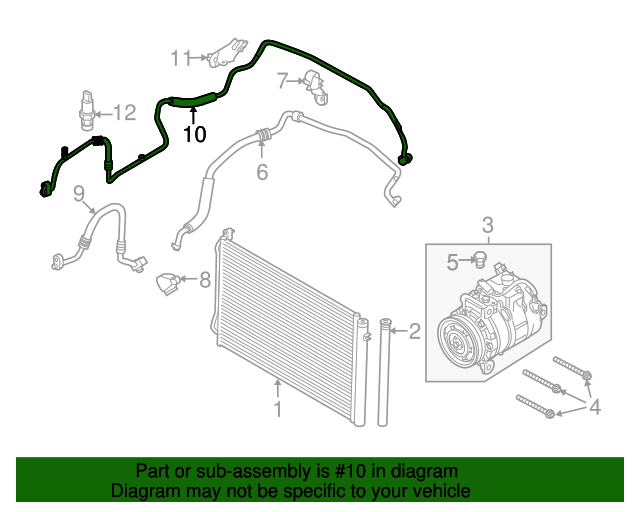 64539151740 - 2008-2013 BMW M3 AC Hoses (64-53-9-151-740) | BMW of ...