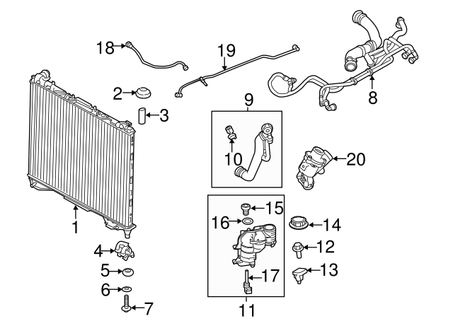 2013-2023 Land Rover Hose - Radiator to ENG. Vent Elbow lr146301 | OEM ...