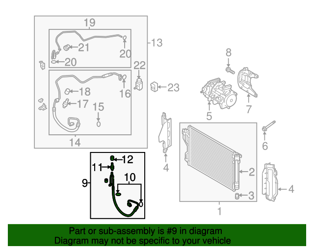 97762-E7000 - A/C Refrigerant Discharge Hose - 2012-2015 Hyundai Sonata ...