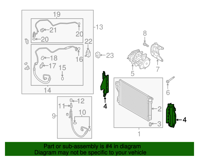 Hyundai - 29134-4R000 - A/C Condenser Duct - 2011-2015 Hyundai Sonata ...