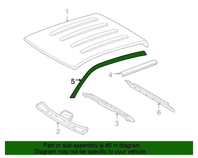 2005-2015 Toyota Tacoma Roof Drip Molding (Right) 75551-04051 | OEM ...