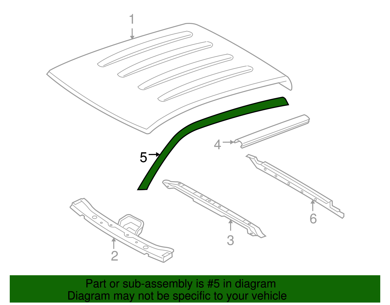 Genuine Toyota Roof Drip Molding (Left) part# 75552-04051 for 2005-2015 ...