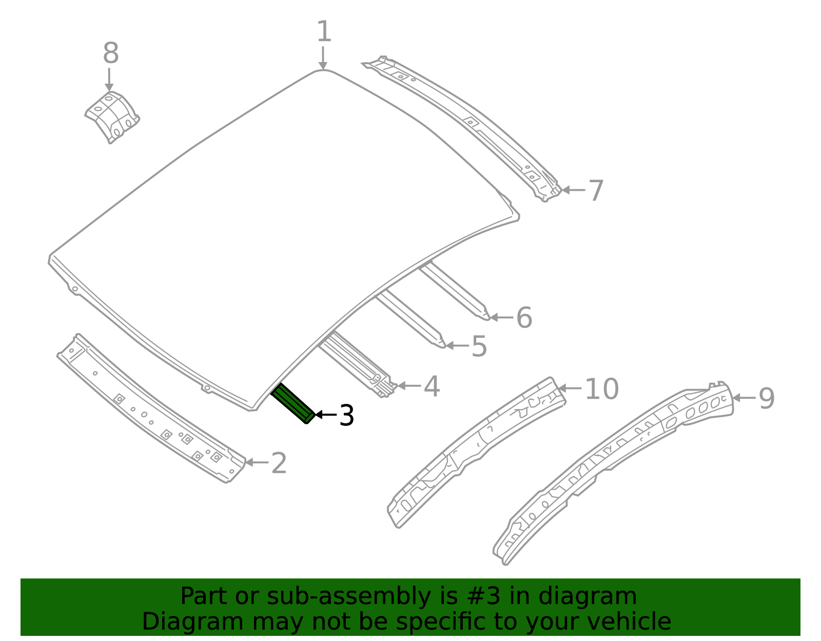 2020-2023 Nissan Sentra Roof Bow G3242-6LBMA | Temecula Nissan Parts