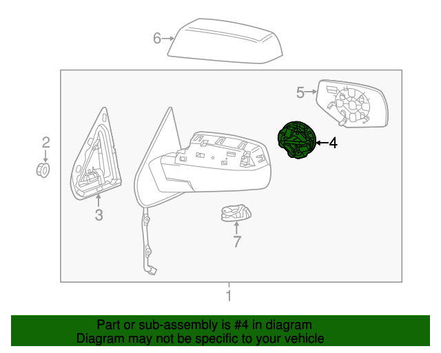 2014-2019 GM Door Mirror Actuator 22919755 GM | GMPartsDirect.com