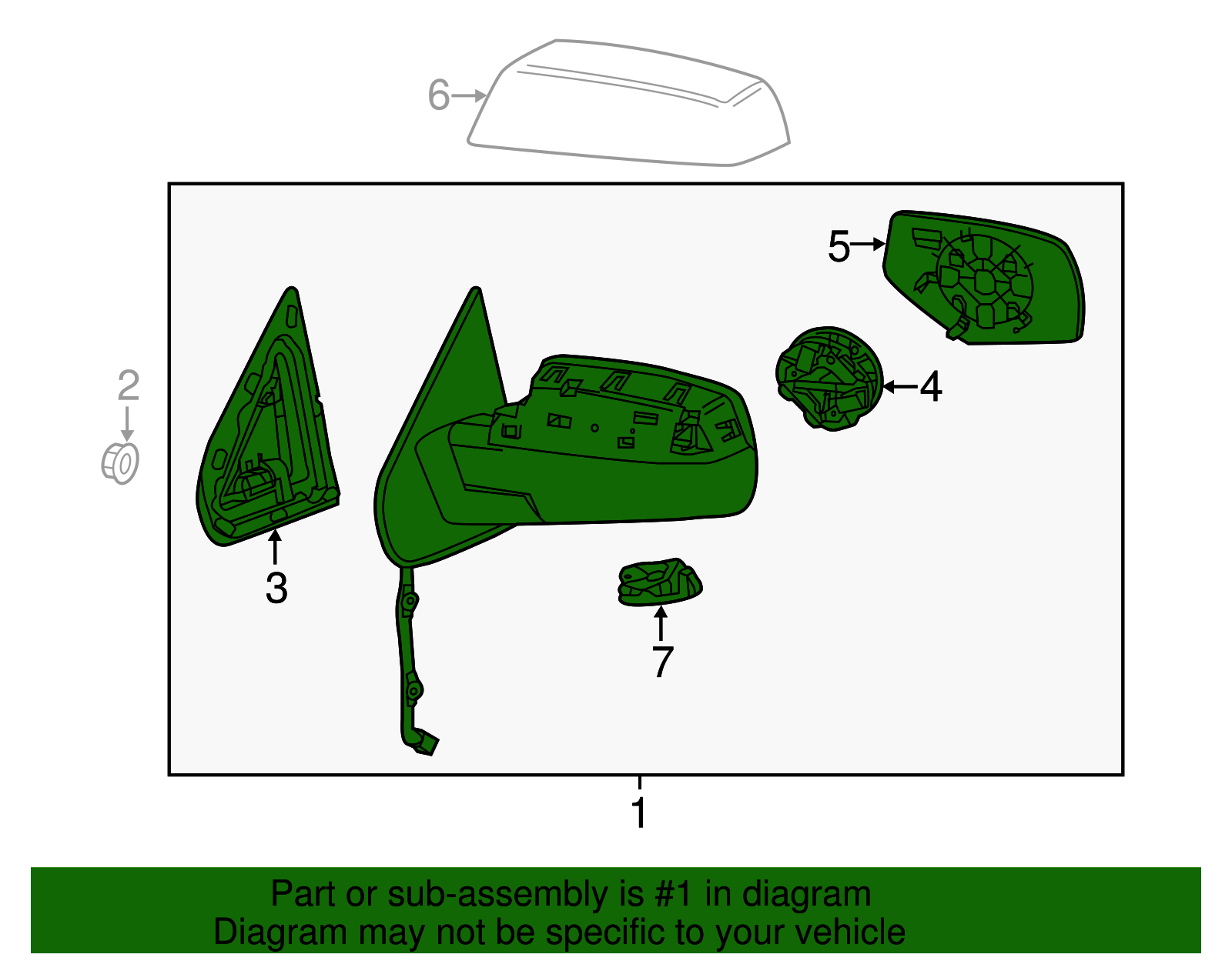 2014-2019 GM Driver Side Door Mirror without Cover 84342028 GM ...