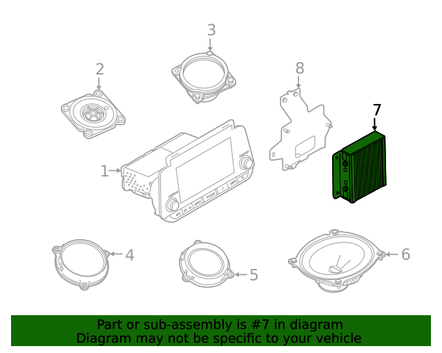 2019-2020 Nissan Altima Amplifier 28061-6CA1B | TascaParts.com