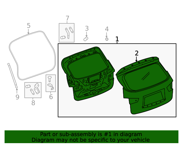 2017-2018 Nissan Pathfinder Lift Gate 90100-3KA1B | TascaParts.com
