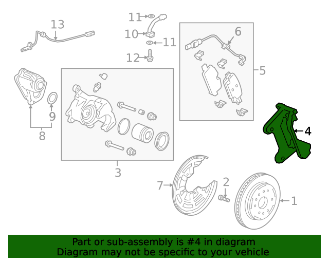 2019-2024 GM Rear Brake Caliper Bracket 13514241 GM | GMPartsDirect.com