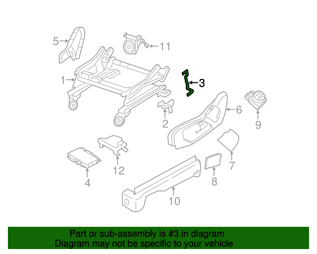 2011-2022 Mopar Seat Adjuster Bracket 68100735AA | Mopar Parts Canada