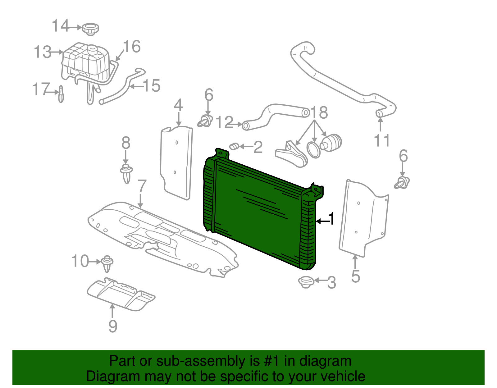 2005-2008 GM Radiator 19256745 | Auto Parts Express