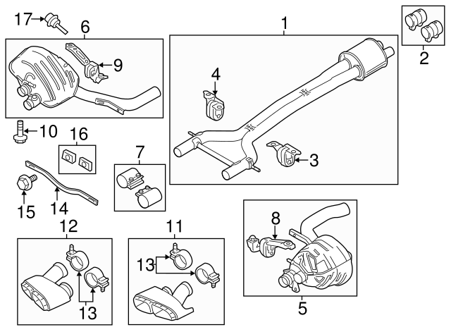 2010-2013 Porsche Panamera Muffler & Pipe 970-111-913-57 | Porsche Marin
