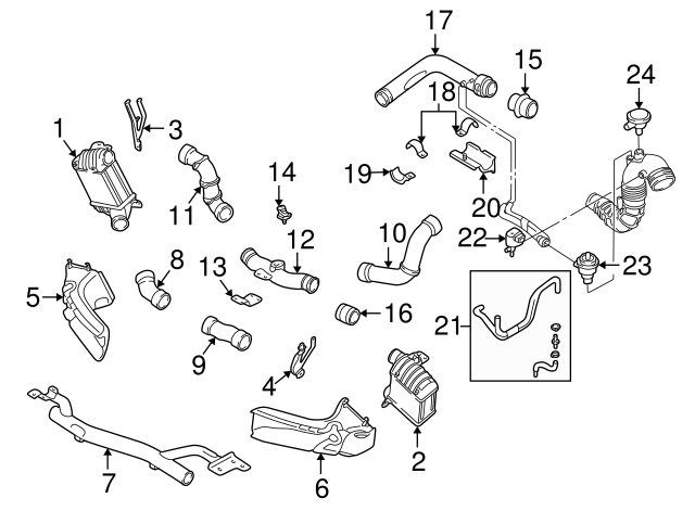 06A-145-893-M - Inter-Cooler Pipe 2003-2006 Audi TT | Audi OEM Parts