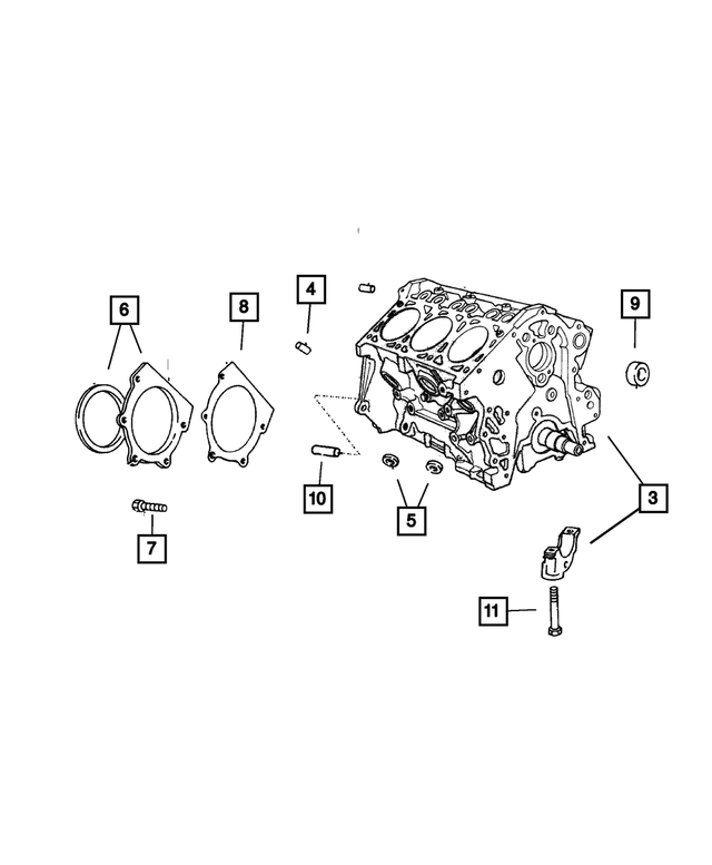 2001-2011 Mopar Crankshaft Rear Oil Seal Retainer 68031388AA | Mopar ...