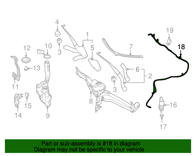 2008-2015 Mercedes-Benz Nozzle Assembly 204-860-16-92 | MB OEM Parts