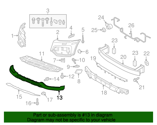 2016-2018 Audi Spoiler 8U0-807-061-R-GRU | Genuine Audi Parts