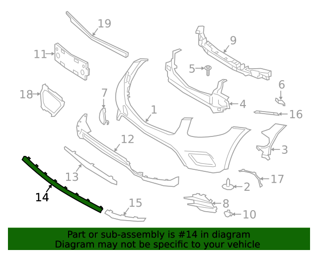 253-885-30-02 - Center Molding 2018-2019 Mercedes-Benz GLC 63 AMG ...
