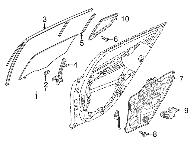 2018-2022 Kia Stinger Regulator Module - Passenger Side (RH) 83481 ...