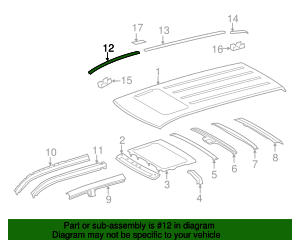 75551-0E041 - Drip Molding 2008-2013 Toyota Highlander | Ourisman ...