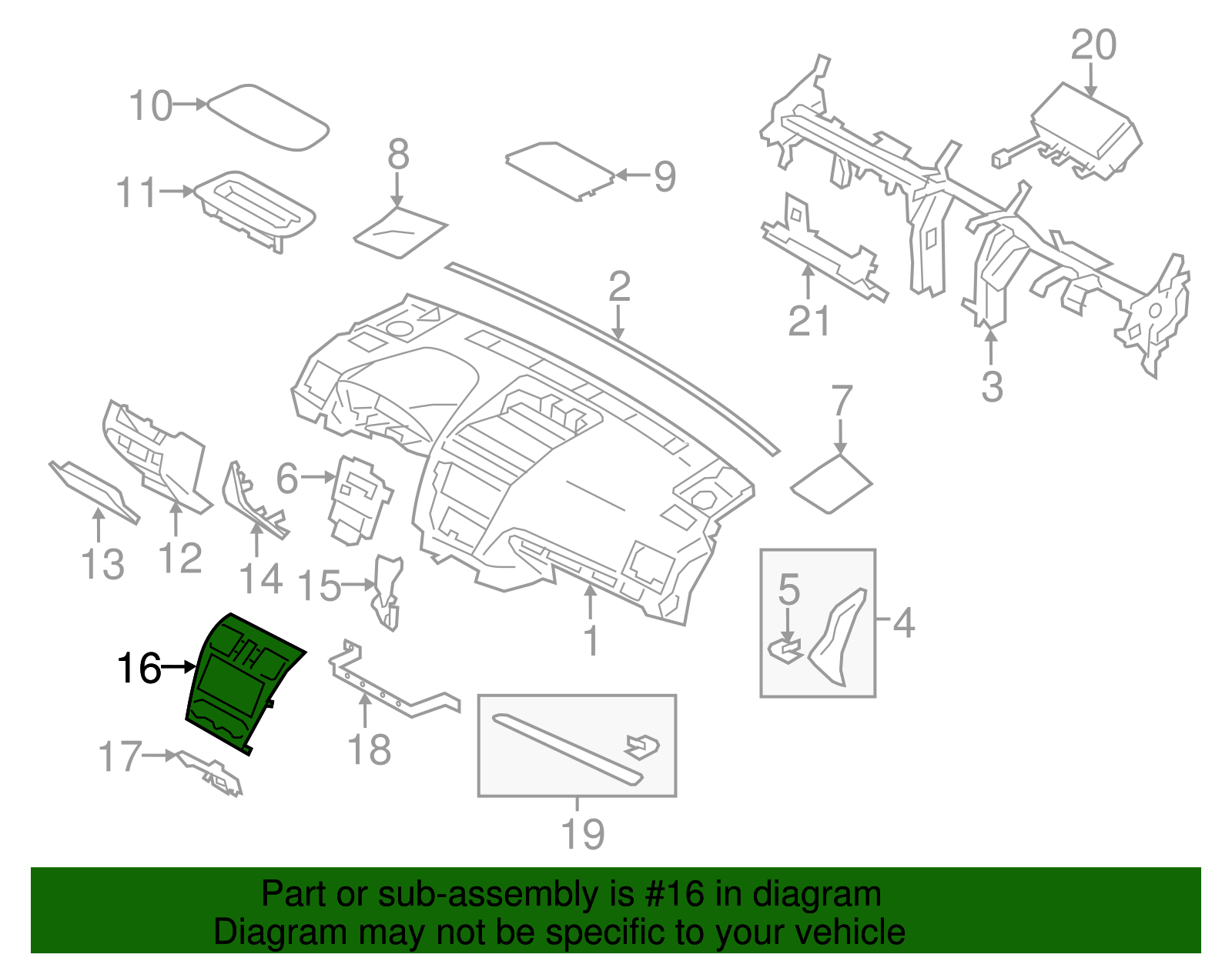 2012-2015 Subaru Center Bezel 66065FJ000 | OEM Parts Online