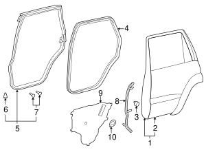2008-2021 Lexus LX570 Door Weather-Strip 67872-60110 | OEM Parts Online