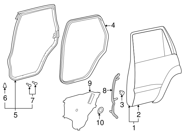2008-2021 Lexus LX570 Door Weather-Strip 67872-60110 | OEM Parts Online