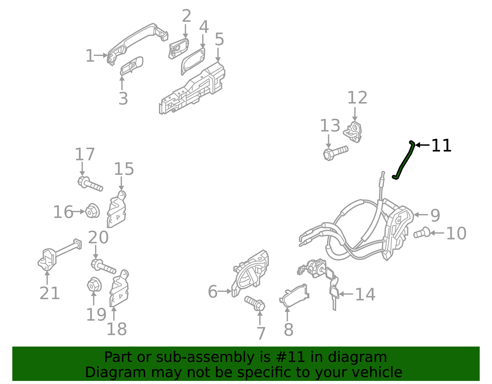 2018-2024 Nissan Kicks Lock Rod 80515-5RB0A | Nissan RVA